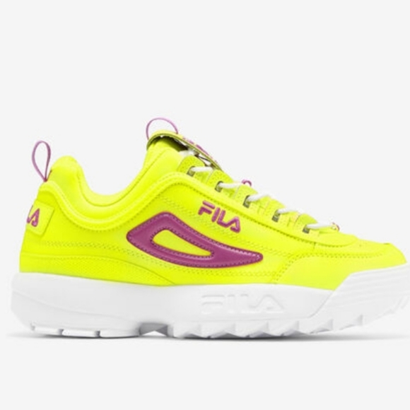 Fila | Shoes | Fila Disruptor Shoes Size 7 Safety Yellow | Poshmark